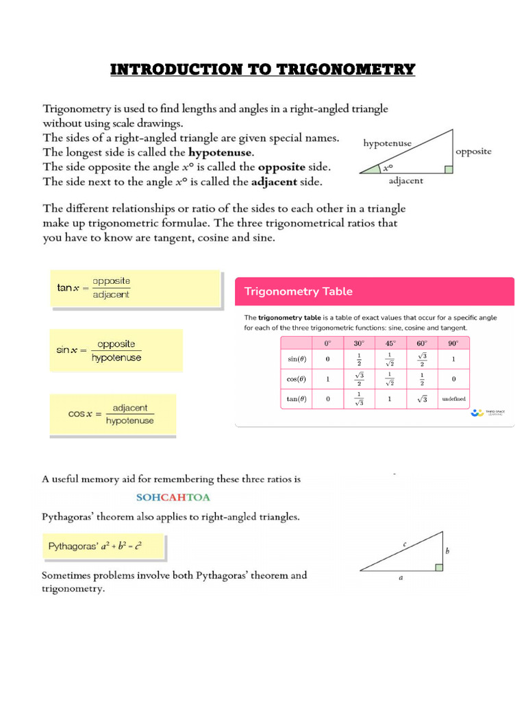 Introduction To Trigonometry | PDF