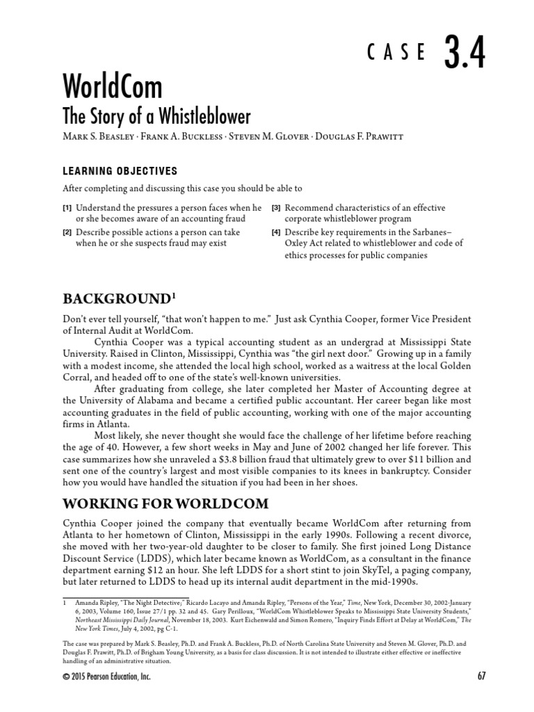 WorldCom Fraud Case Study | PDF | Corporate Law | Financial Services