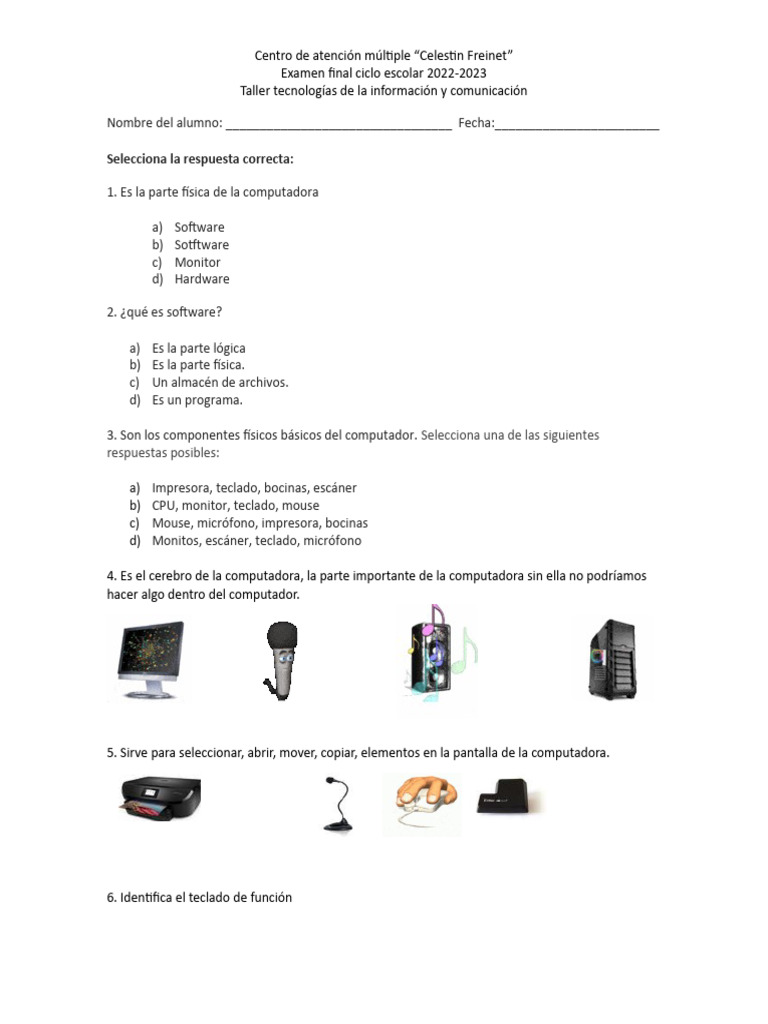 Examen Final Tics 2 | PDF | Hardware de la computadora | Ciencias de la Computación