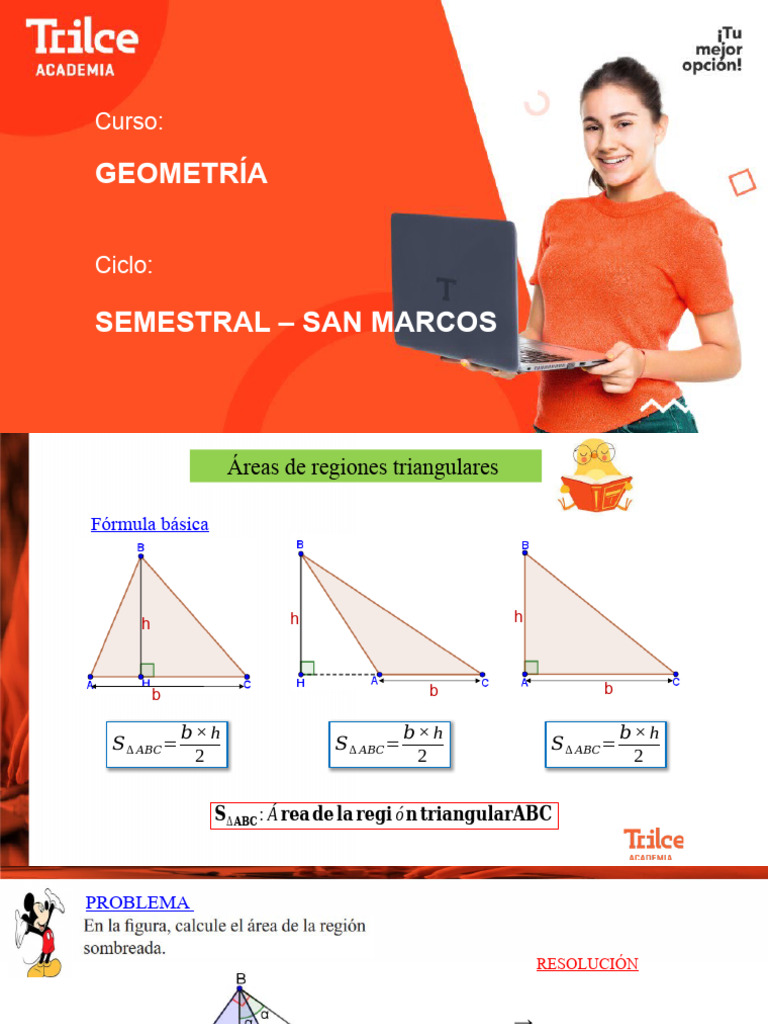 Áreas de Regiones Triangulares y Cuadrangulares Sem 12 | PDF ...