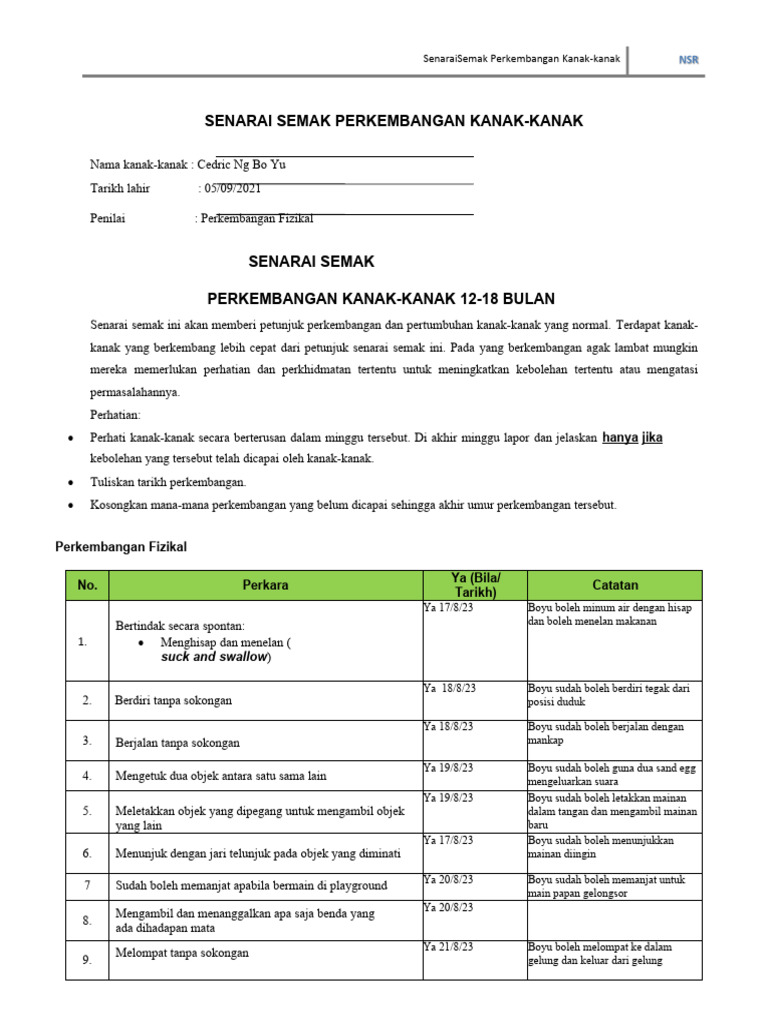 Senarai Semak Fiz | PDF