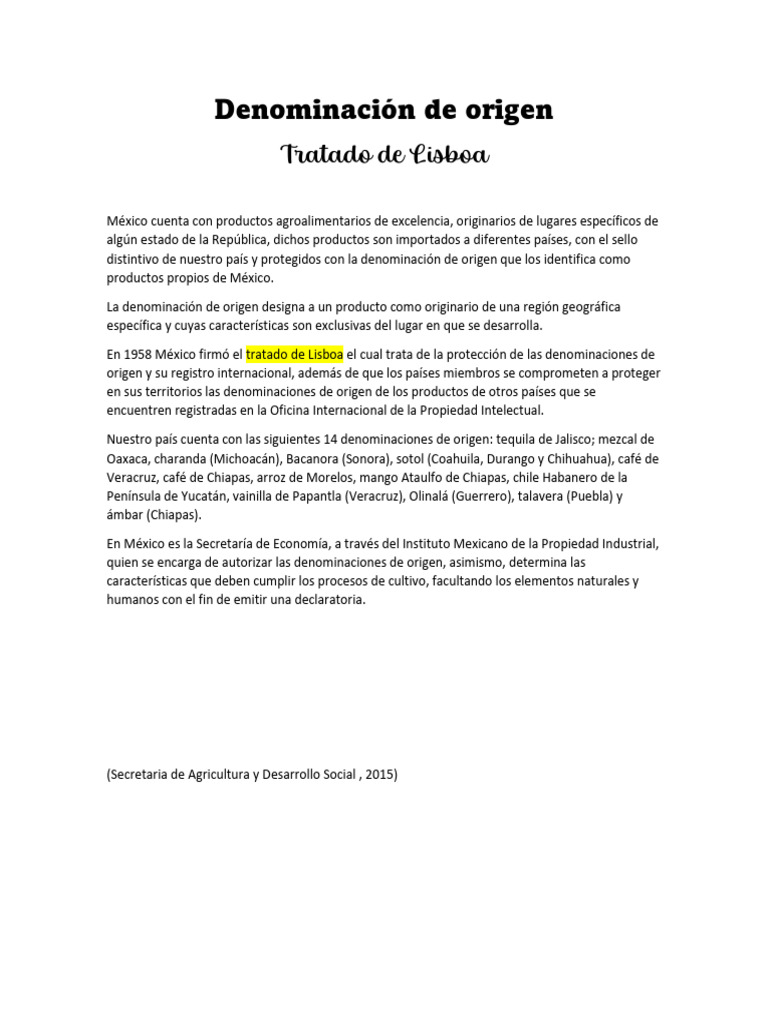 Denominaciones de Origen en México | PDF