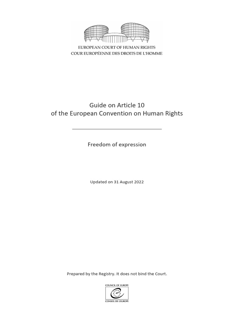Article 10 ECHR: Freedom of Expression Guide | PDF | European ...
