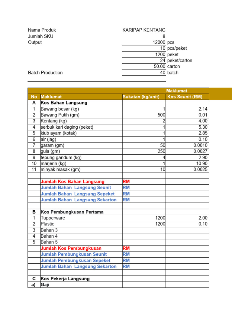 Sample Costing | PDF