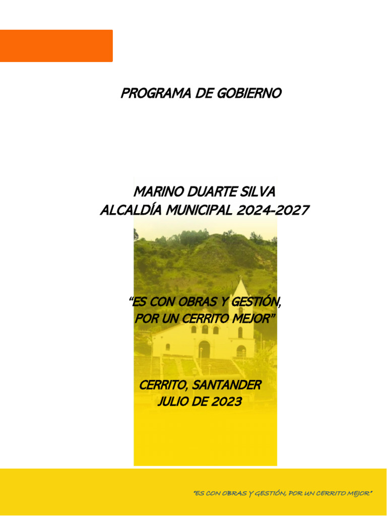 Programa de Gobierno 20242027 Marino Duarte Silva1 | PDF ...