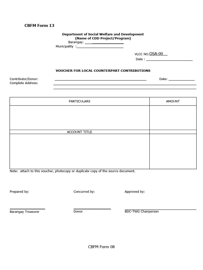 CBFM Form 13 | PDF