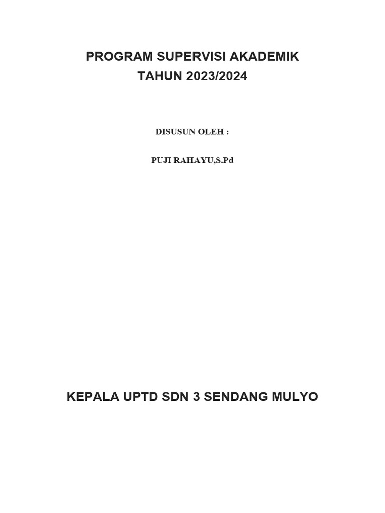 1.program Supervisi Akademik | PDF | Karier & Perkembangan | Bisnis
