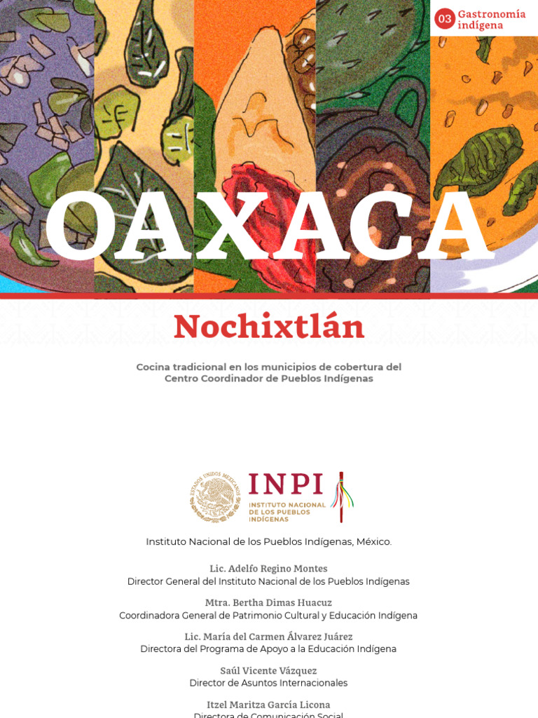 Cocinas Tradicionales. Recetario No. 3 Nochixtlán, Oaxaca. (Instituto Nacional de Los Pueblos ...