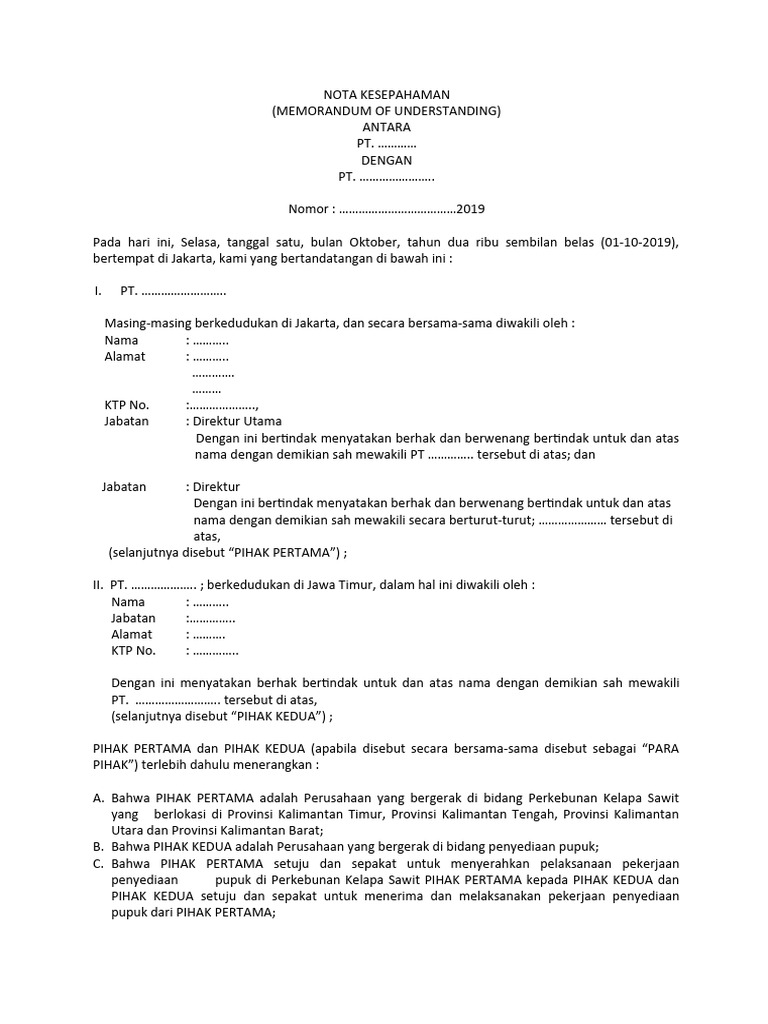 Draft Mou | PDF