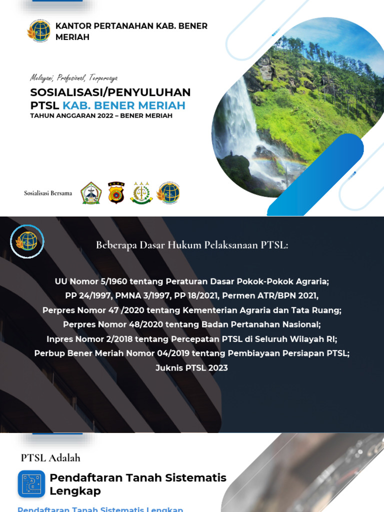 Bahan Sosialisasi Penyuluhan PTSL 2023 | PDF
