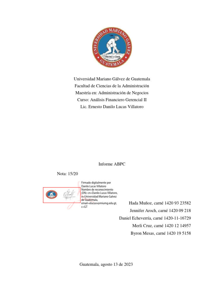 ABPC La Vanburguesa Al 09082023 FINAL | PDF | Tasa interna de retorno ...