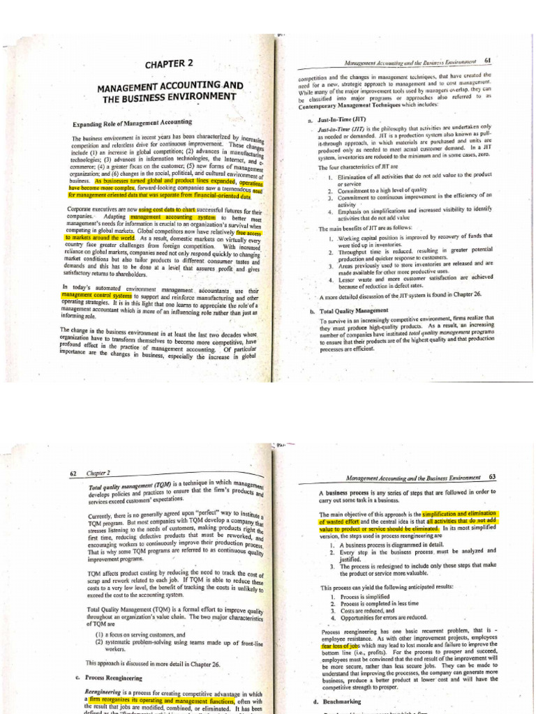 Management Accounting - Chapter II | PDF