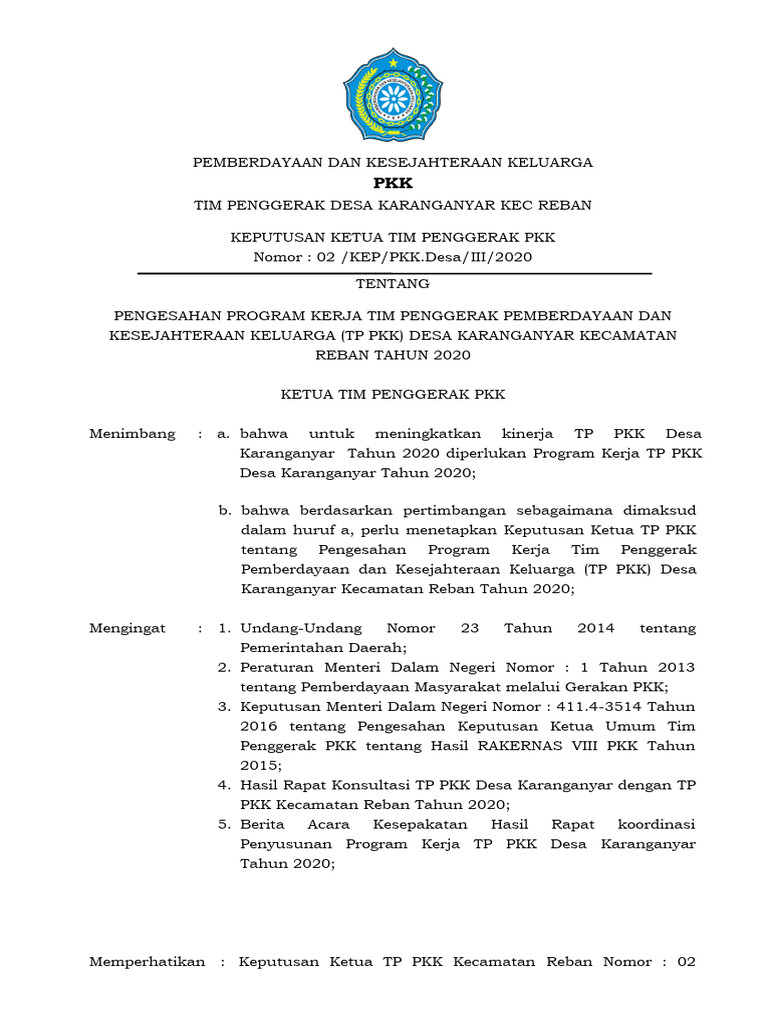 Contoh SK Proker | PDF