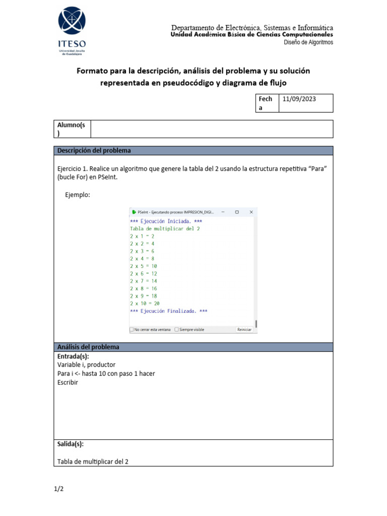 Actividad 8 Estructuras Selectivas For para PSeINT Claudiamendez | PDF | Ingeniería de Sistemas ...