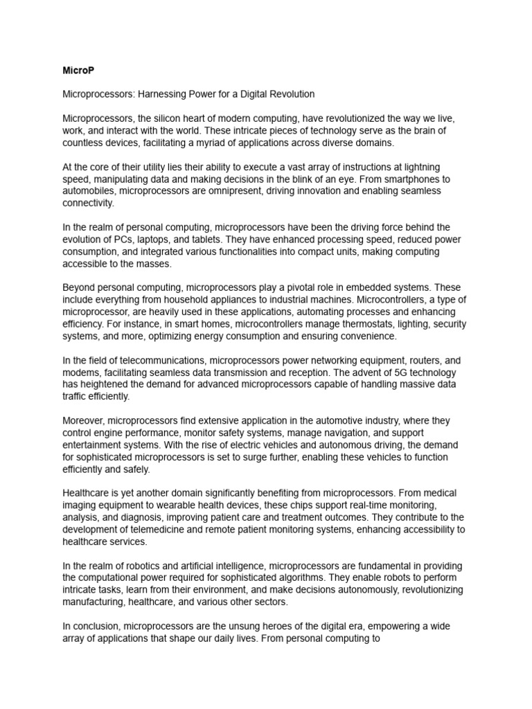 Micro P | PDF | Microprocessor | Computing