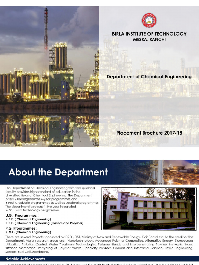 Dept - of Chemical Engineering Brochure | PDF
