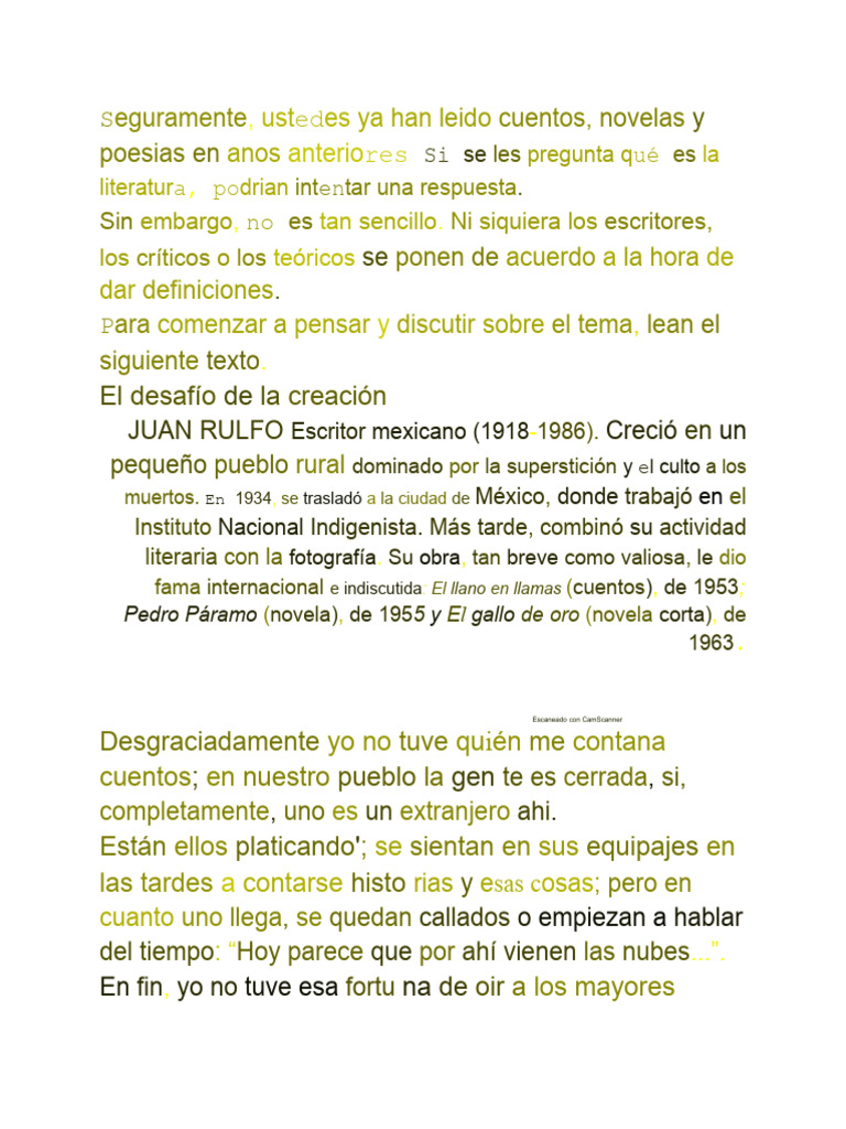 Introducción A La Literatura. | PDF | Cuentos