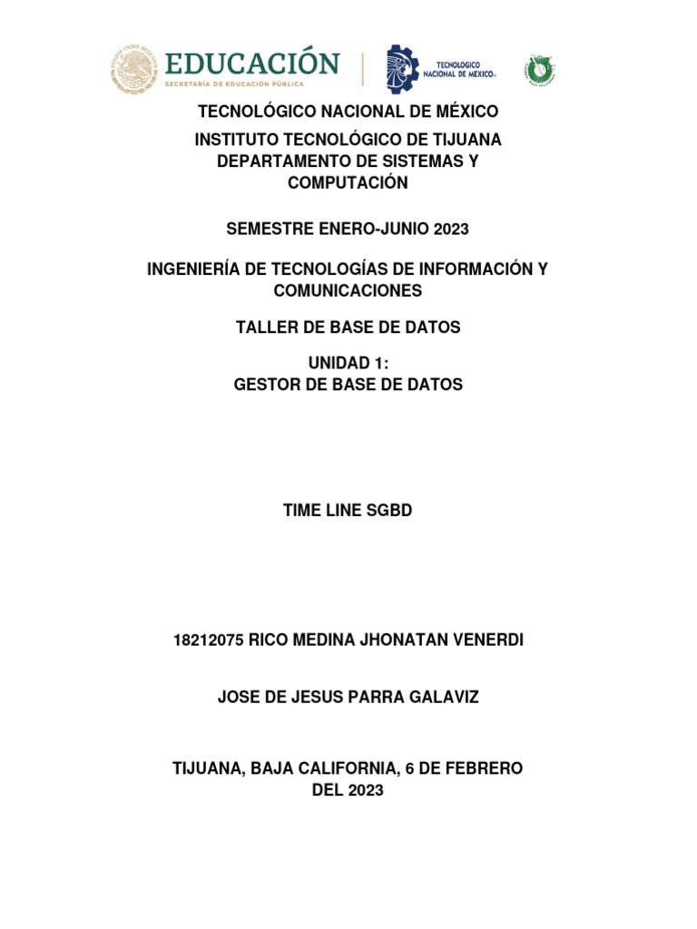 Time Line SGBD | PDF | Bases de datos | Mi sql