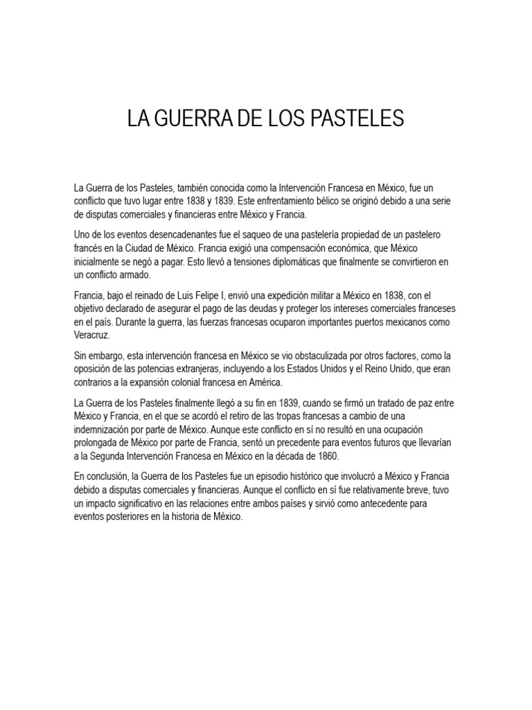 La Guerra de Los Pasteles | PDF