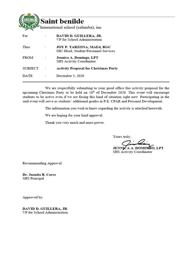 Christmas Party Letter | PDF