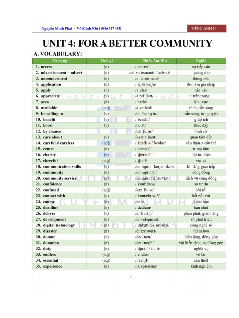 Global Success 10 Vocabulary & Grammar UNIT 4 | PDF