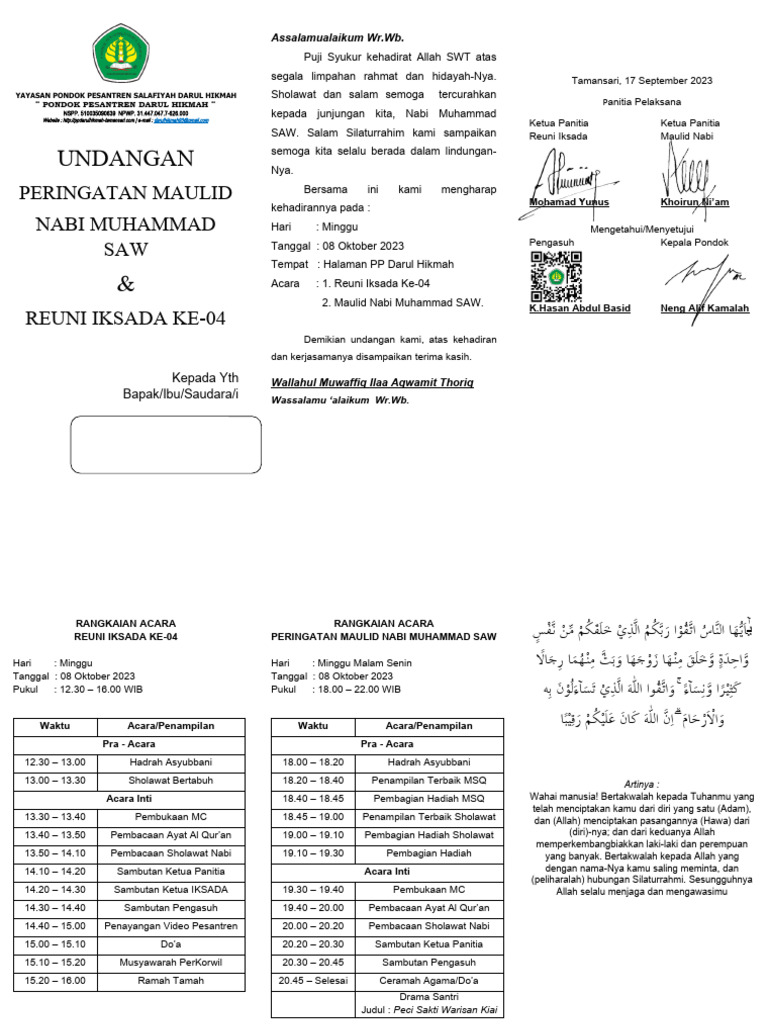 Undangan Maulid Nabi | PDF