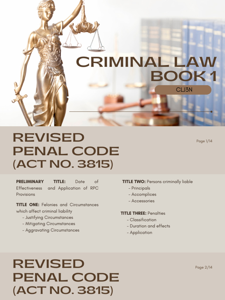 Revised Penal Code Study Guide | PDF | Criminal Justice | Crime & Violence
