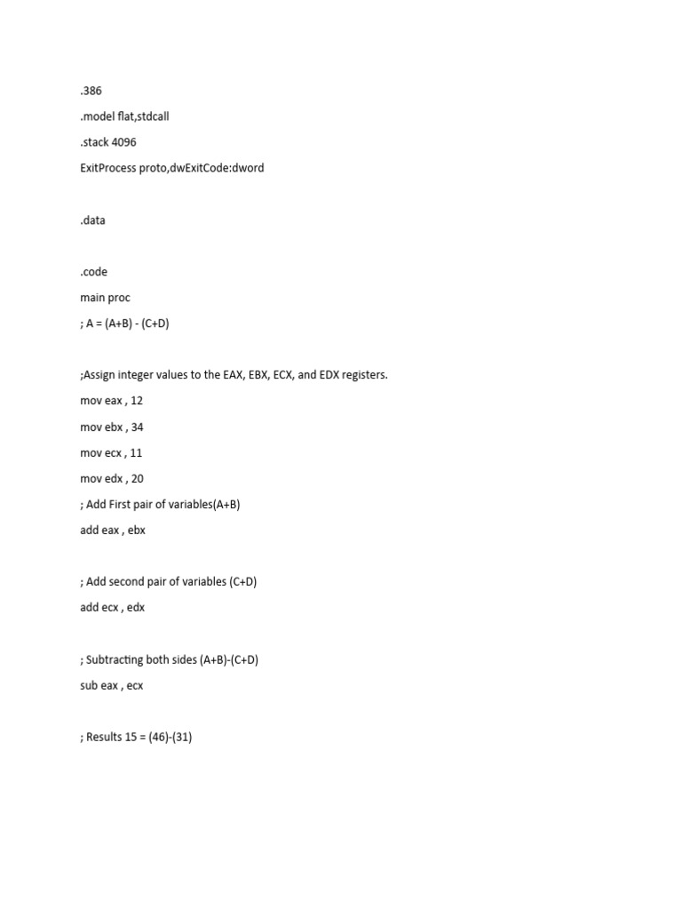Addition Using Registers and Variables 1 | PDF