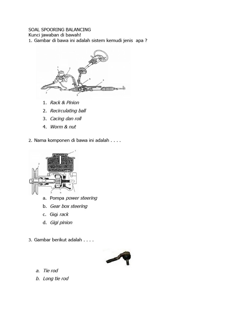 Soal Spooring Balancing | PDF