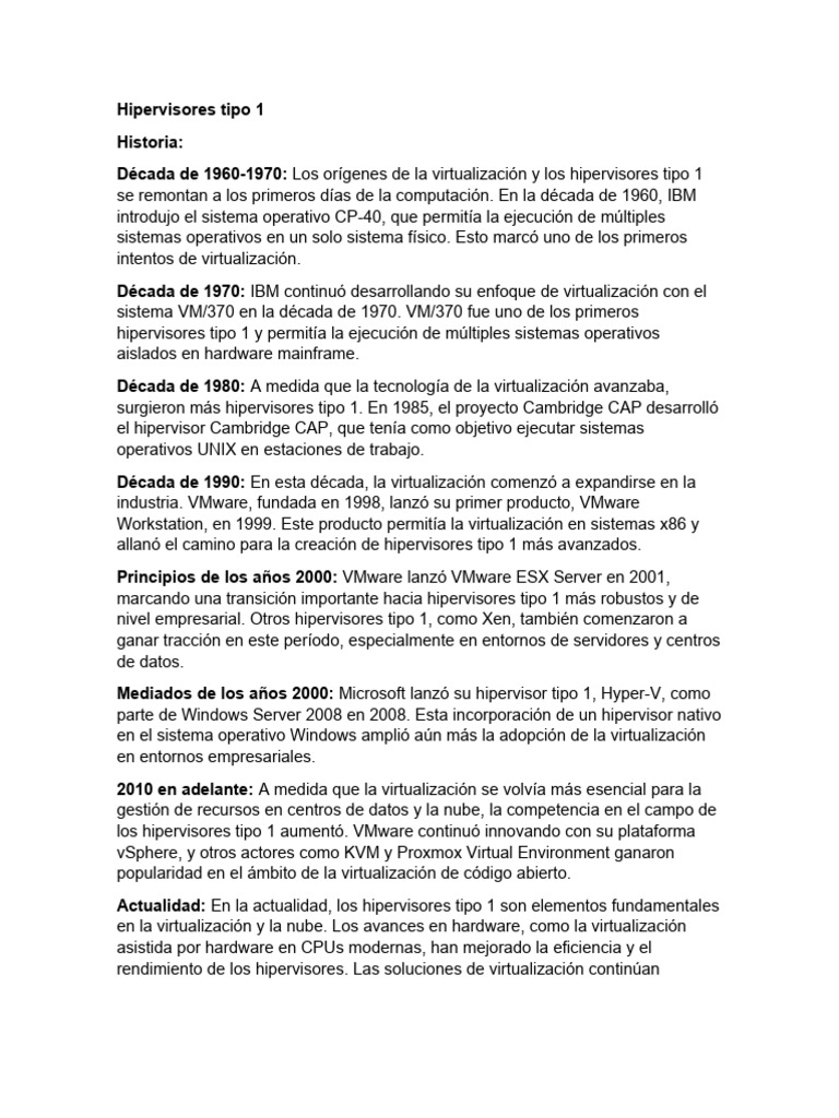 Práctica 1.2 Tipos de Hipervisores | PDF | V Mware | Máquina virtual