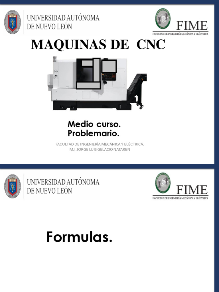 Problemario Medio Curso | PDF | Control numerico | Mecanizado