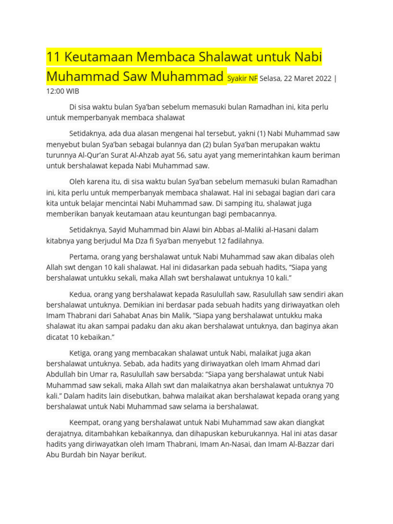 11 Keutamaan Membaca Shalawat Untuk Nabi Muhammad Saw Muhammad Syakir ... 11 Keutamaan Membaca Shalawat Untuk Nabi Muhammad Saw Muhammad Syakir ...