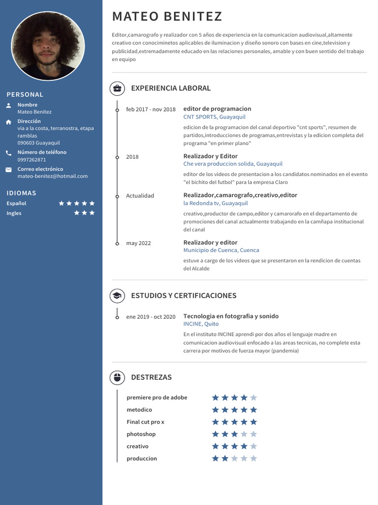CV Mateo Benitez #1 | PDF