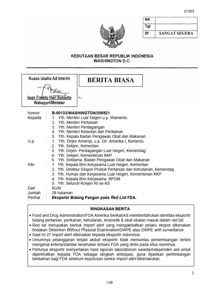 Brafax Red LIst USFDA | PDF