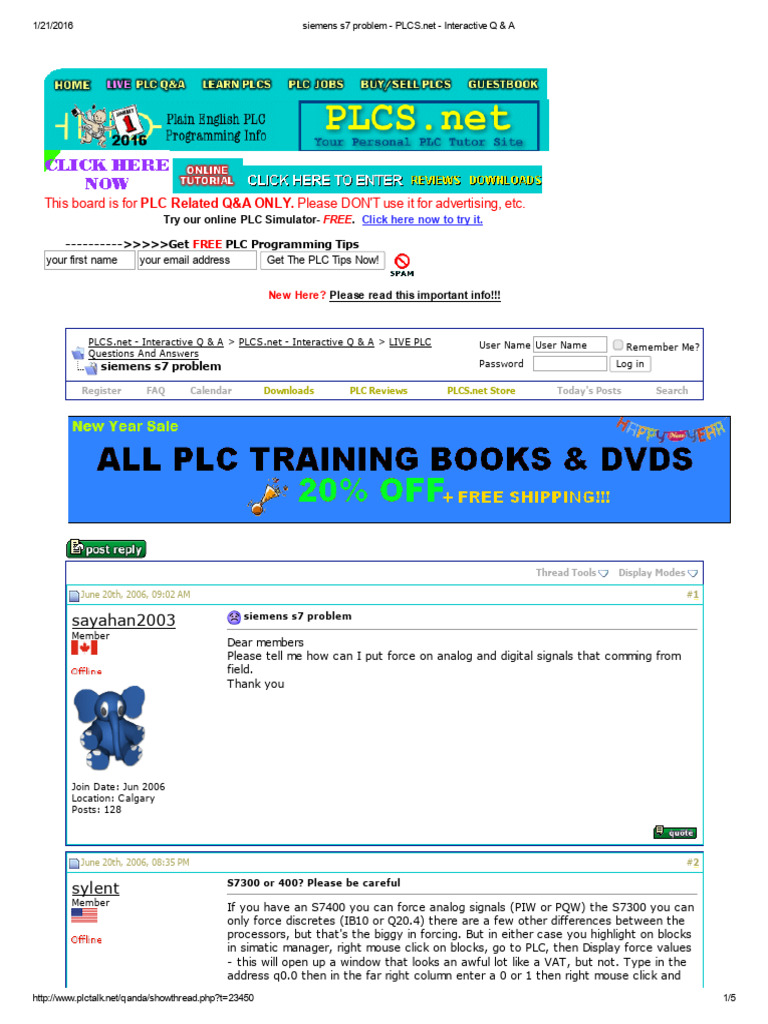Siemens s7 Problem - PLCS | PDF | Programmable Logic Controller | Internet Forum
