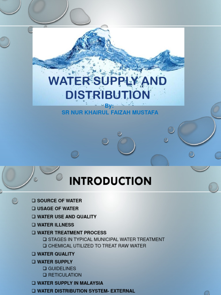 Water Supply And Distribution Pdf Water Heating Water Purification