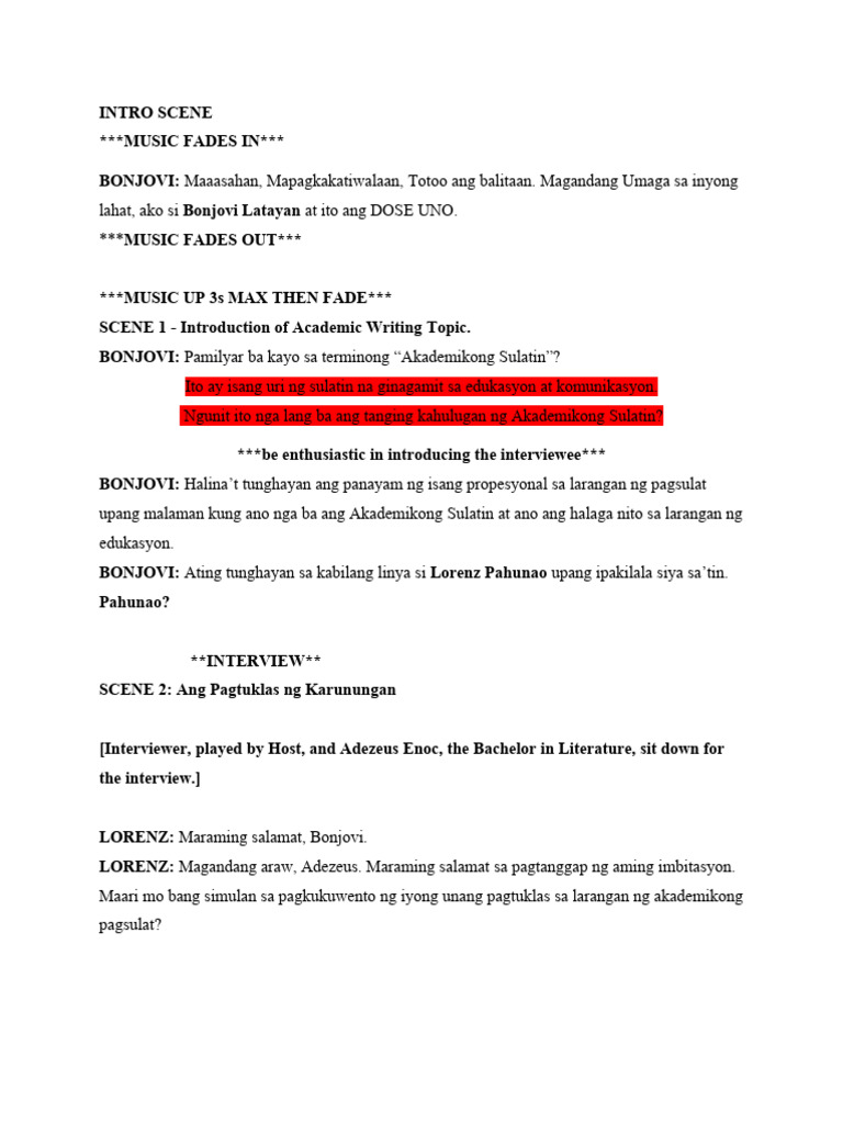 FSPL News Report Script | PDF