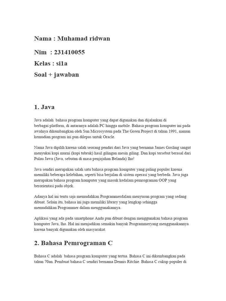 Panduan Lengkap Bahasa Pemrograman | PDF