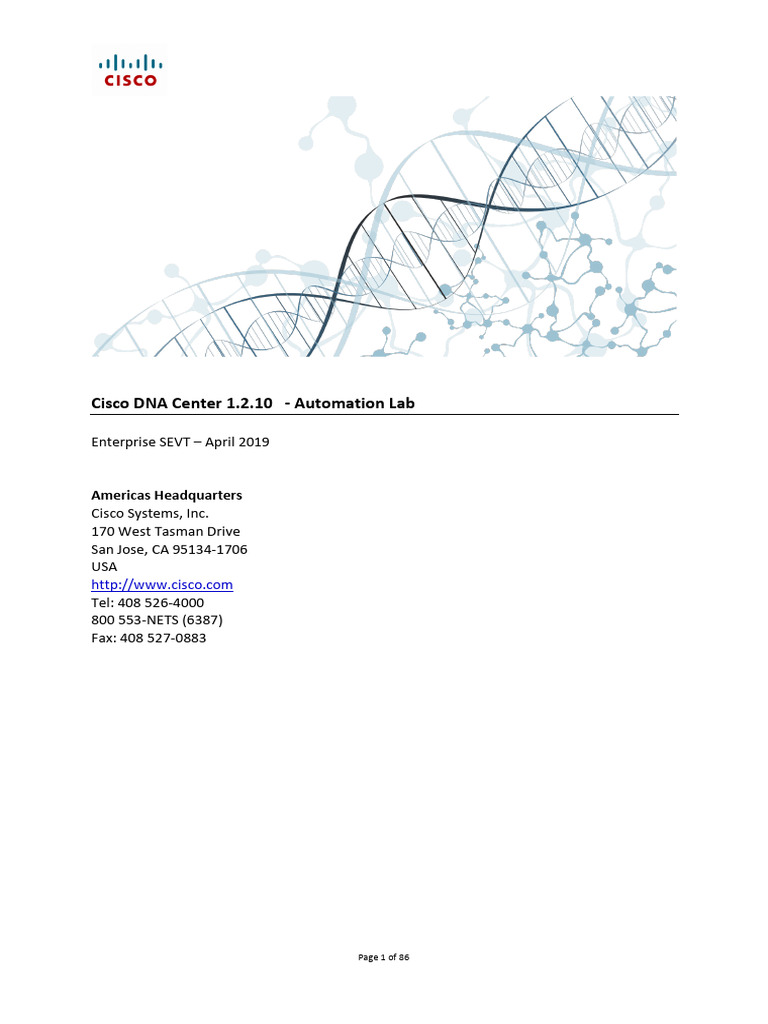 Cisco DNA Center 1.2 Automation Lab Guide | PDF | Wireless Lan ...