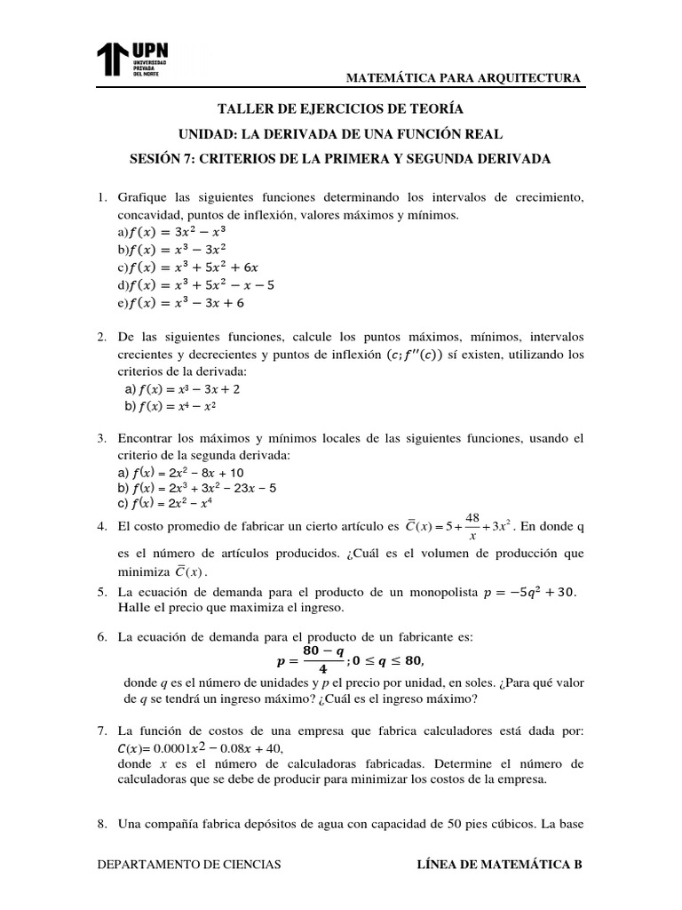 S7 - Taller de Ejercicios | PDF | Derivado | Hormigón