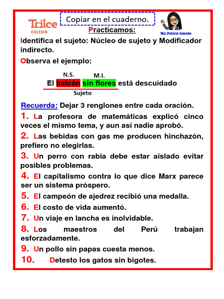 9.1. - Modificador Indirecto Del Sujeto - Practica | PDF