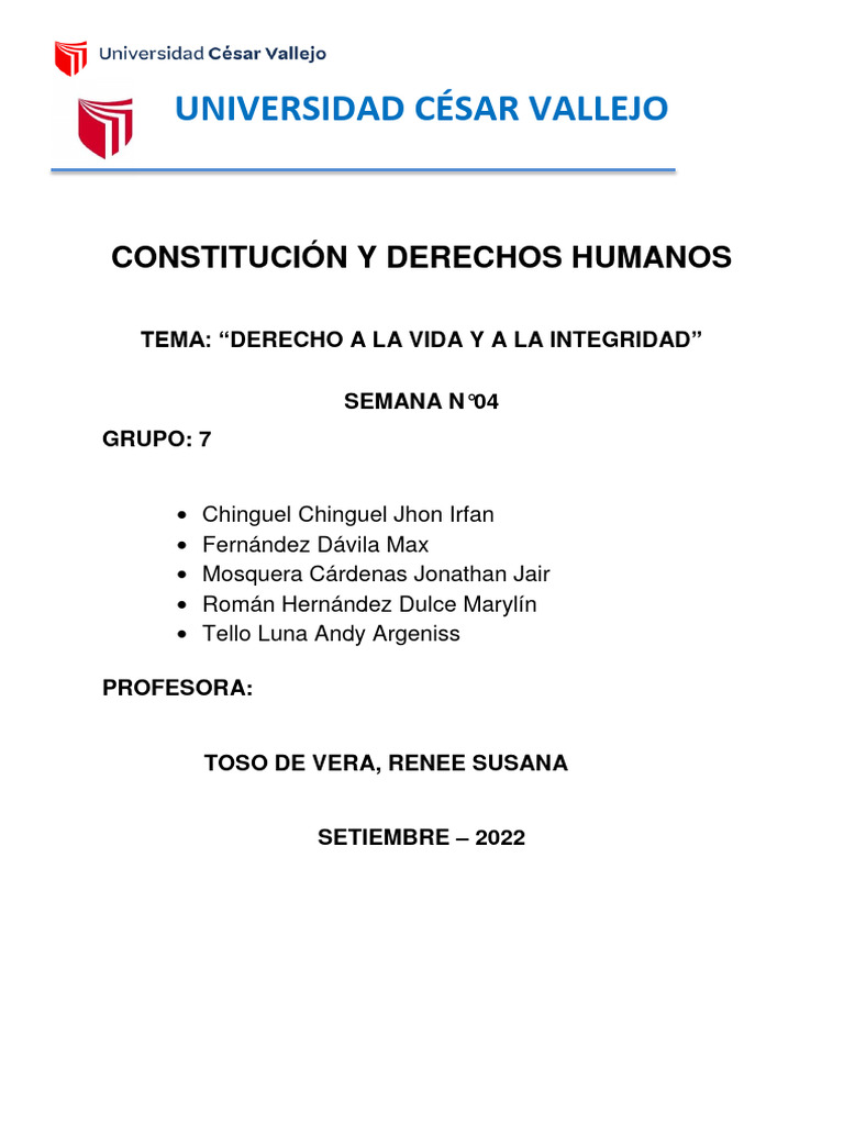 FICHA de APLICACIÓN - GRUPO 7 - Caso Derecho A La Vida y La Integridad ...