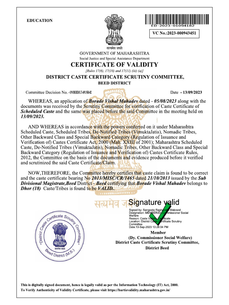 Caste Validity | PDF