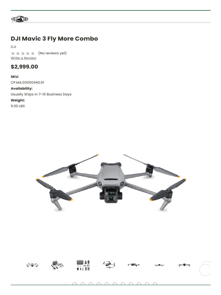 DJI Mavic 3 Fly More Combo DRONE SPEC | PDF | Imaging | Film And Video Technology