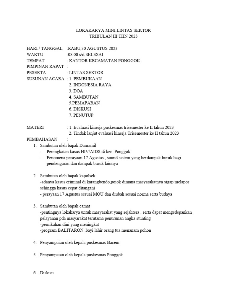 Notulen Linsek 2023 | PDF