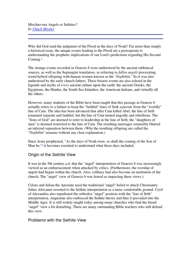Supplemental Notes - Mischievous Angels or Sethites - Chuck Missler ...