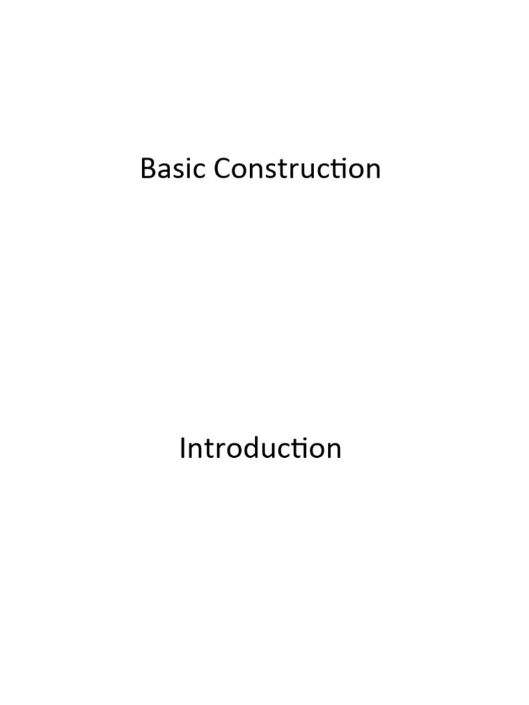 Basic Construction | PDF