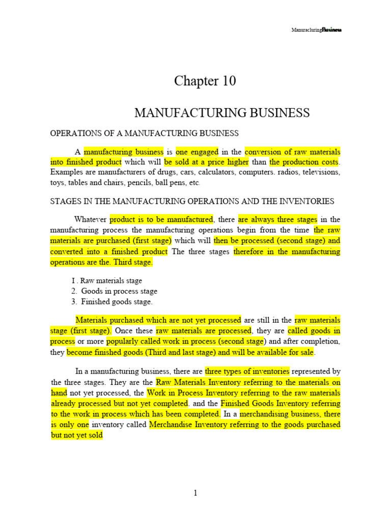 Accounting For Manufacturing | Download Free PDF | Cost Of Goods Sold ...