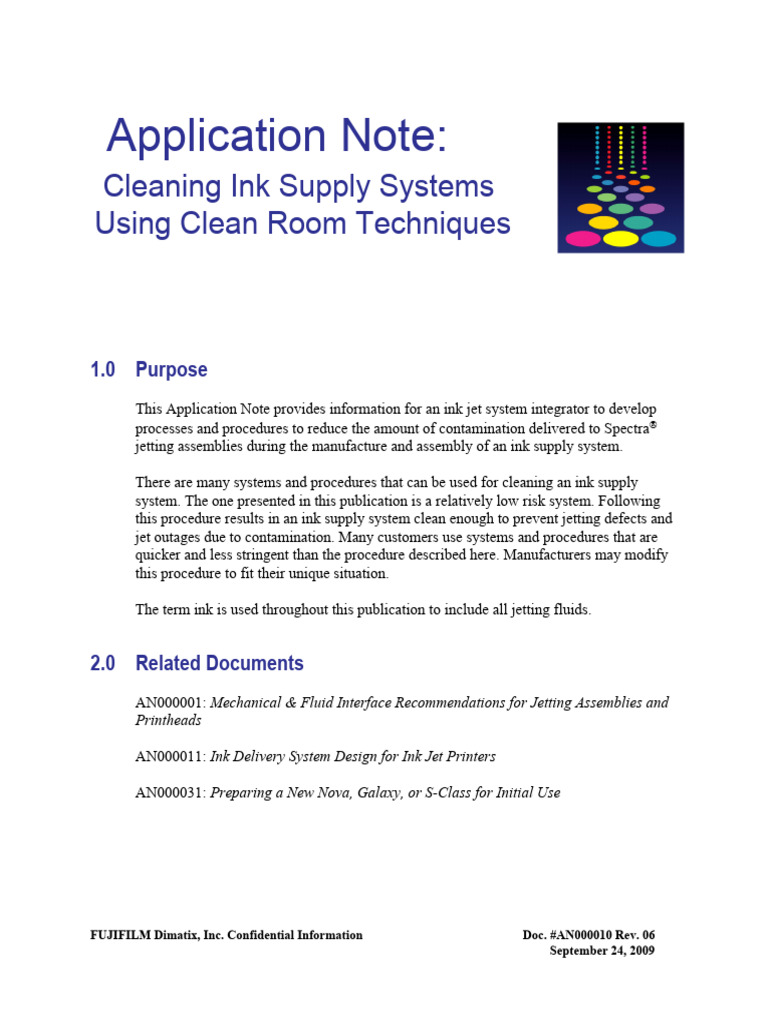 Clean Room Techniques for Ink Systems | PDF | Chemistry | Materials