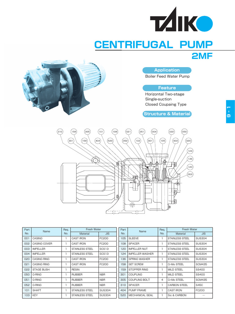 Centrifugal Pump: Boiler Feed Water Pump | PDF | Steel | Equipment